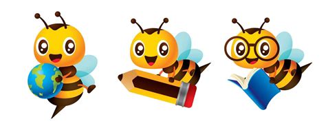 Little Bee Back To School Collection Cartoon Honey Bee Education Theme