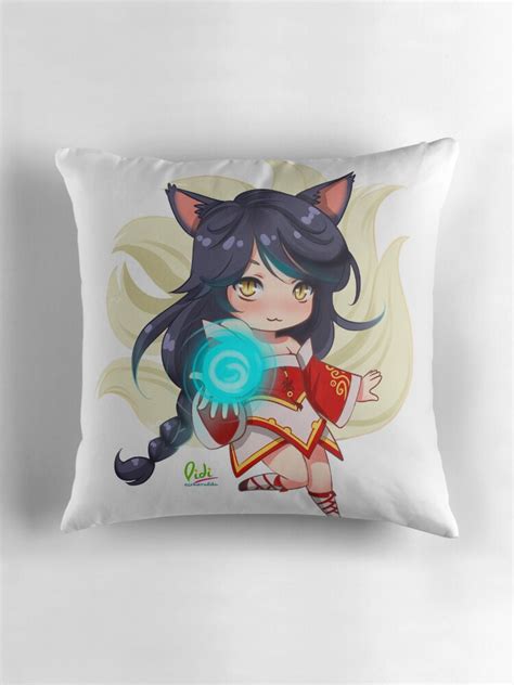 Ahri League Of Legends Fanart Didi Esmeralda Throw Pillows By