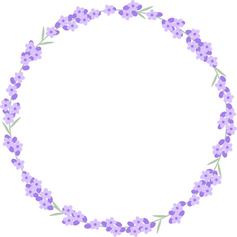ラベンダーの花のリース風フレーム枠イラスト 無料フリーイラスト素材集【frame Illust】