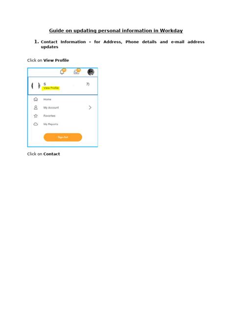 Guide On Updating Personal Information In Workday Pdf Academic Degree