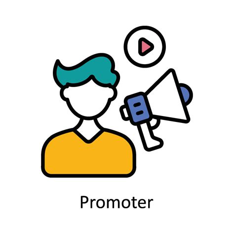 Promotor Vector Llenar Contorno Icono Diseño Ilustración Digital