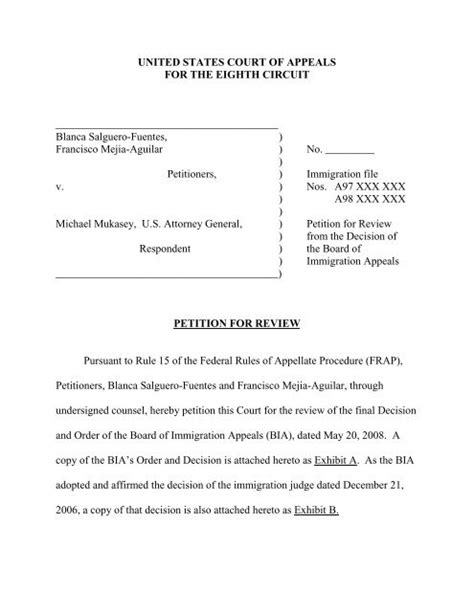 Sample Petition For Review