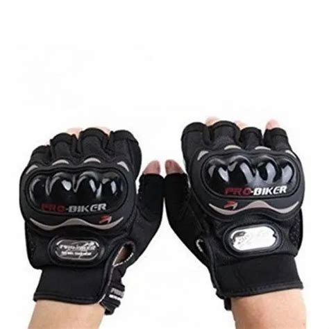 Black Leather Alexa India Half Finger Motorcycle Riding Gloves At Rs Pair In New Delhi