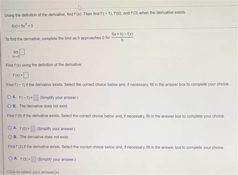 Solved Using The Definition Of The Derivative Find F X Chegg Com