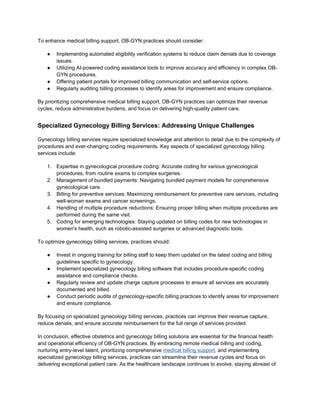 Innovative Obstetrics And Gynecology Billing Solutions Docx