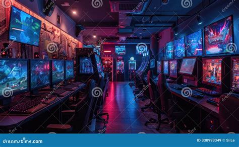 Virtual Playground A Neon Basketball Field Shines In 3d Renders Side View Royalty Free Stock