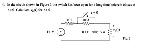 Solved In The Circuit Shown In Figure 3 ﻿the Switch Has Been