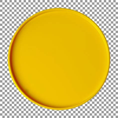 Assiette en céramique jaune ronde vide avec fond transparent PSD Premium