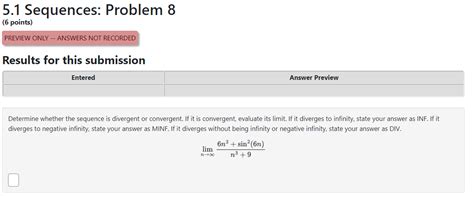 solved 5 1 sequences problem 8 6 points results for this
