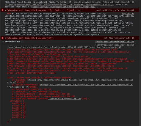 Using Python Interactiv Run Cell Result In Extension Host Terminated