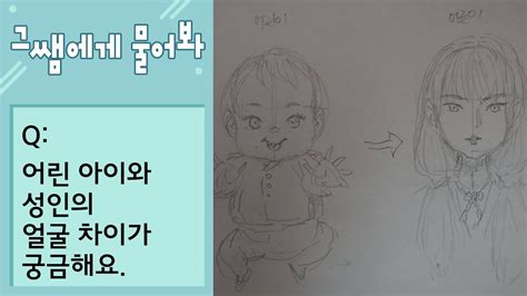 [그쌤에게물어봐 웹툰 그림강좌] 02 어린아이와 성인의 얼굴형 차이 Youtube
