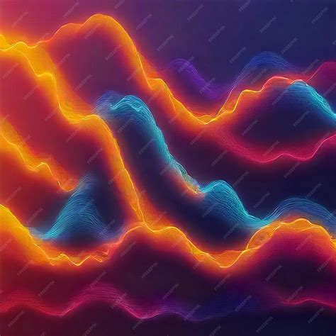Abstract Glowing Wave Lines On Colorful Background Dynamic Wave Pattern Ai Generated Premium