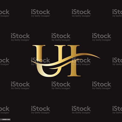 비즈니스 및 회사 정체성을 위한 최신 Ui 로고 디자인 럭셔리 컨셉의 크리에이티브 Ui 레터 로고에 대한 스톡 벡터 아트 및