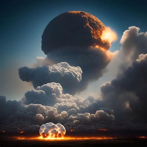 Premium Ai Image A Nuclear Atomic Bomb Explosions In The Futuristic