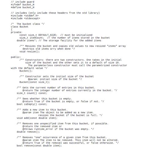 Solved Problem 3 Programming The Bucket Data Structure