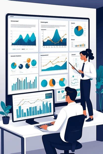 Premium Photo Flat Vector Design Statistical And Data Analysis For Business Finance Investment