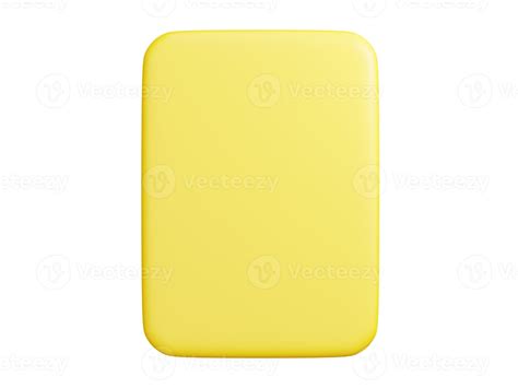 Banner Plate 3d Render Rectangular Shaped Yellow Plaque With Empty Space For Text For