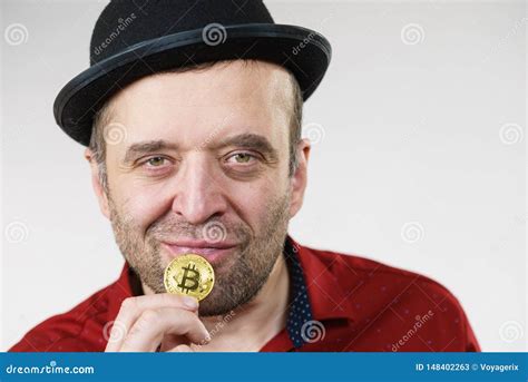 Man Having Bitcoin Coin Stock Image Image Of Technology 148402263