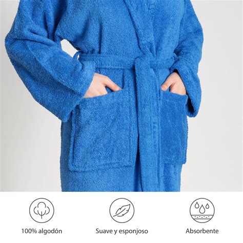Albornoz Mujer azulón Oferta x Bata Algodón Almacenes Europa x