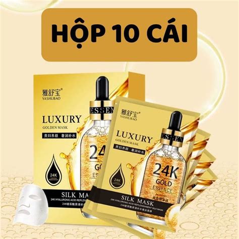 Mặt Nạ Vàng 24k Hộp 10 Cái Dưỡng Ẩm Phục Hồi Hư Tổn Da Mặt Gdn