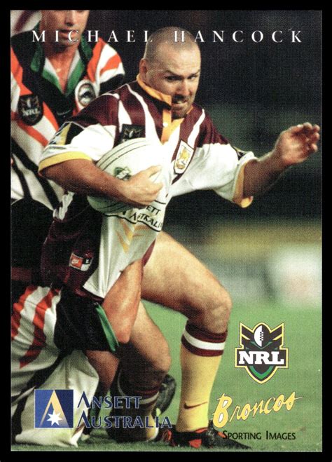 1998 Ansett Australia Nrl Promotional Card Card 2 Michael Hancock