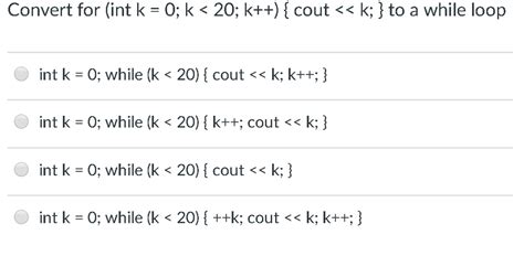 solved convert for int k 0 k