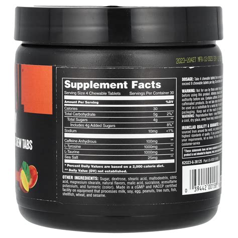 Animal Energy Performance Chew Tabs Mango 120 Chewable Tablets