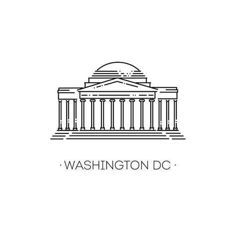 Premium Vector Washington Dc Line Art Vector Illustration Thomas