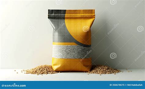 Stylish Grain Packaging Design With Scattered Seeds Stock Illustration