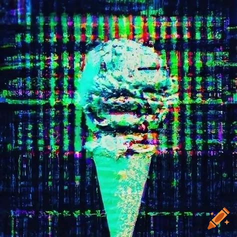 Ice Cream Cone With Vhs Glitches And Spectrogram On Craiyon