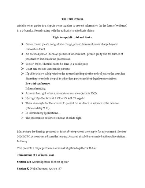 The Trial Process Notes The Trial Process Atrial Is When Parties