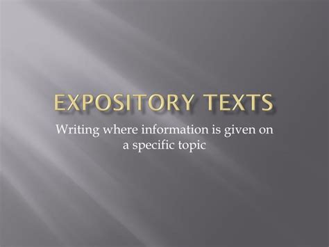 Ppt Expository Texts Powerpoint Presentation Free Download Id1975521