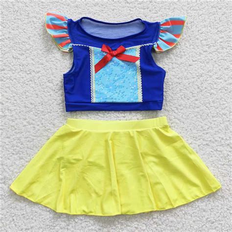Girl Princess Blue Yellow Two Piece Swimsuit Mu Mory Clothing