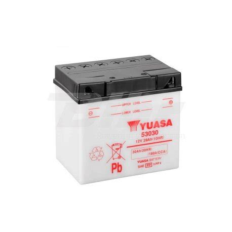 Batería yuasa 53030 combipack con electrolito