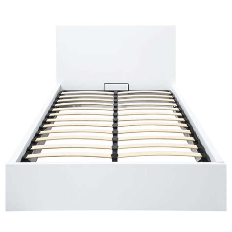 Oslo Double White Ottoman Bed Wilko