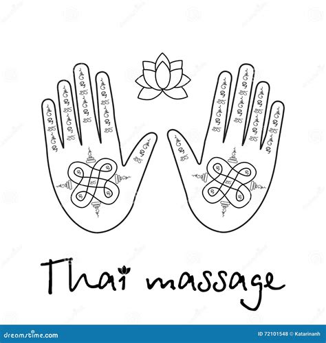 Logo Thai Massage Hands With The Thai Pattern Stock Vector