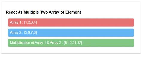 React Js Multiple Two Array Of Element