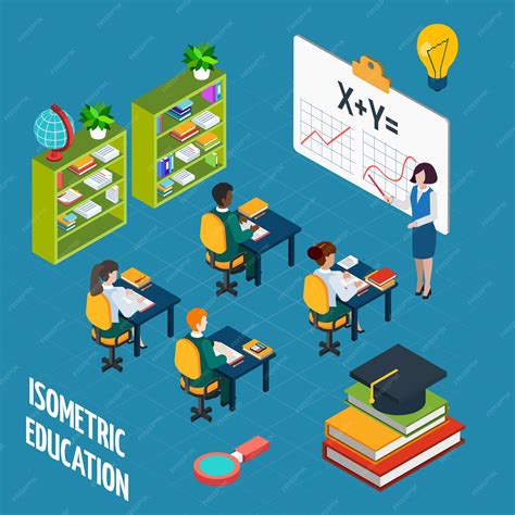 Free Vector School Education Isometric Concept