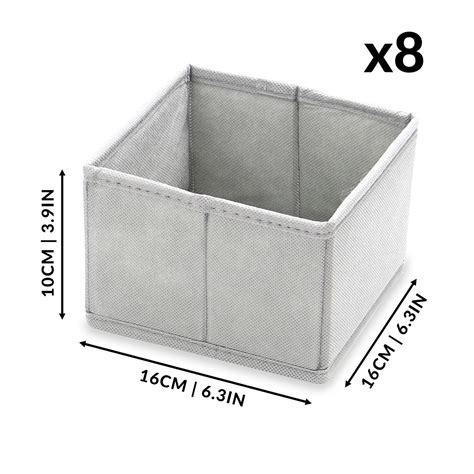 Set Of 12 Foldable Fabric Drawer Inserts And Drawer Organisers