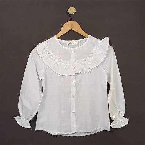 قیمت و خرید شومیز آستین بلند دخترانه کولزیون مدل یقه چین دار