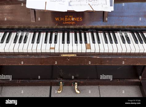 Keyboard With Damaged Keys Of An Old Upright Piano By W H Barnes UK Stock Photo Alamy