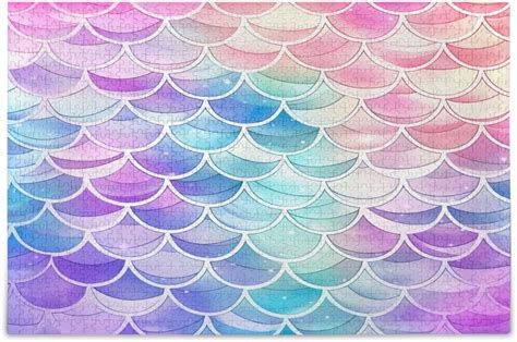 Gzhjmy 1000 Pieces Beautiful Mermaid Scales Jigsaw Puzzle For Adults