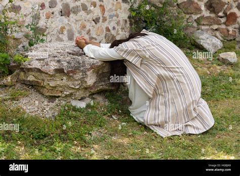 Jesus In Agony Praying In The Garden Of Olives Before His Crucifixion