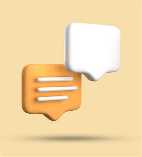 Premium Photo 3d Rendering Of Speech Bubble With Notification Icons 3d Pastel Yellow Blue Chat
