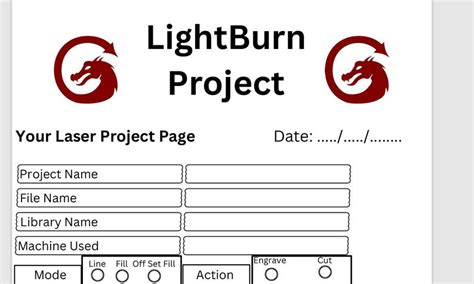 Lightburn Laser Project Personal Tracker Digital Printable Download Etsy