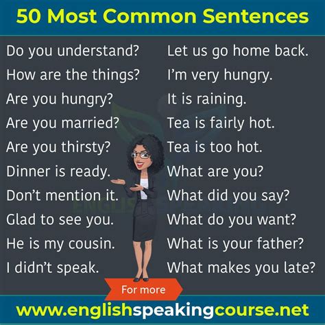 The Most Common Sentences Used In English Pdf Bank2home