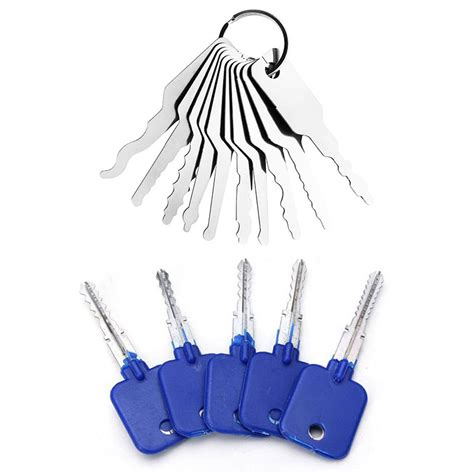 10 Pieces Car Jiggler Keys Set And 5 Pieces Try Out Keys Set Lock