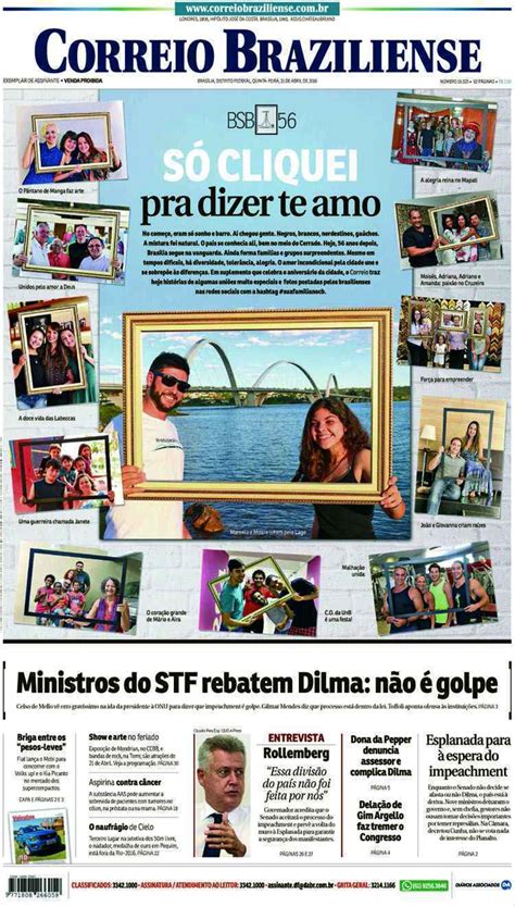 Confira A Capa Do Jornal Correio Braziliense Do Dia