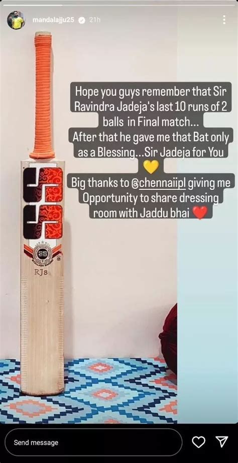 Ravindra Jadeja gifts bat to CSK teammate Ajay Mandal after winning IPL ...