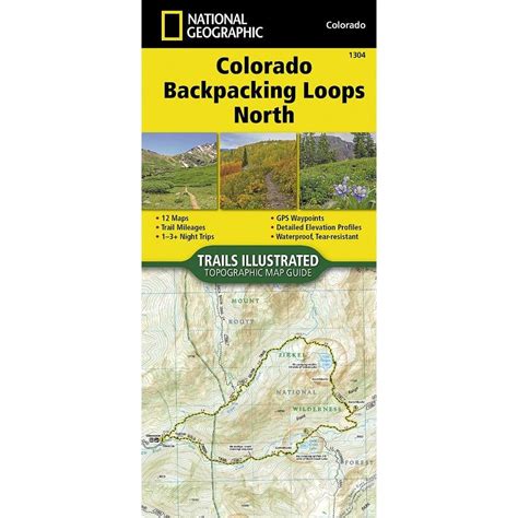 Colorado Backpack Loops North Trail Map National Geographic Map
